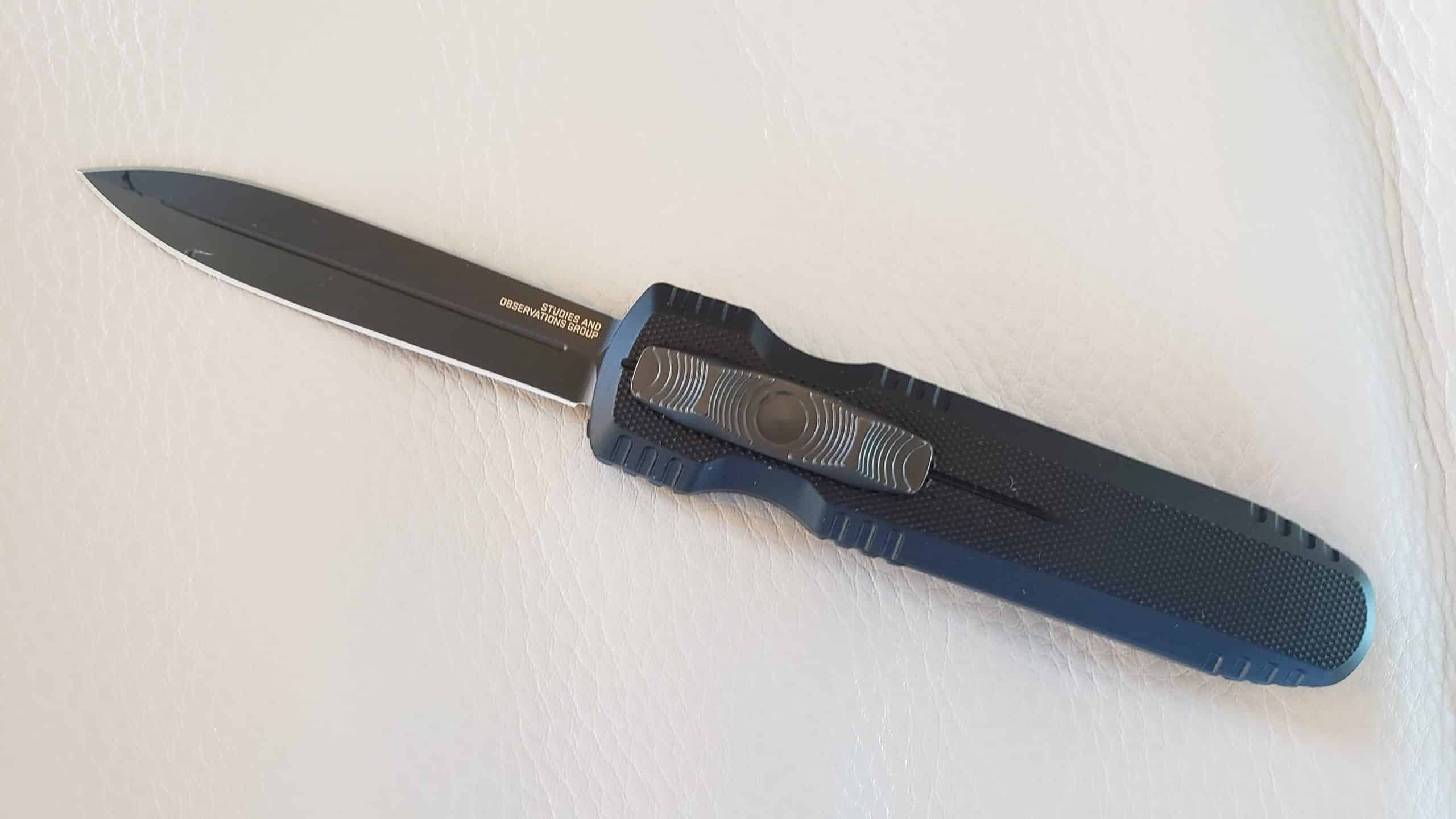 SOG Pentagon OTF Auto Knife D/E Black - DNK Knives