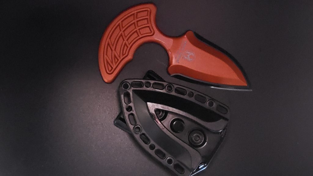 Heretic Knives Sleight Modular Push Dagger DLC Blade Orange Handle ...