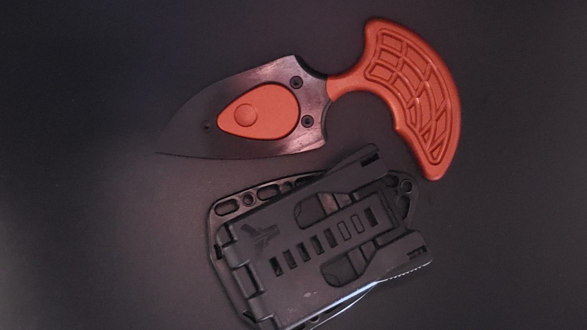 Heretic Knives Sleight Modular Push Dagger DLC Blade Orange Handle ...