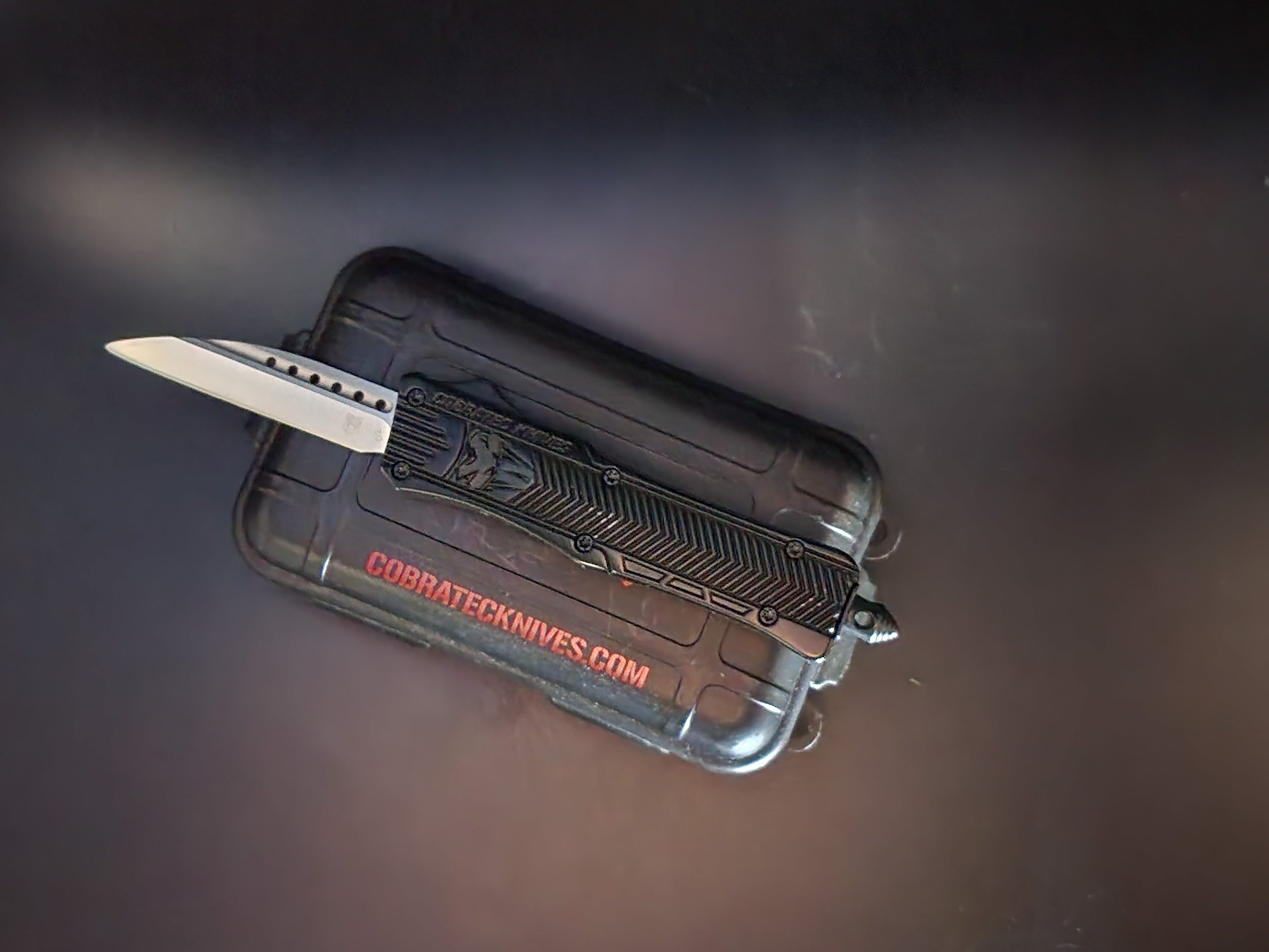 CobraTec OTF Auto Knife Small Wharncliff Satin D2 Black Aluminum - DNK ...