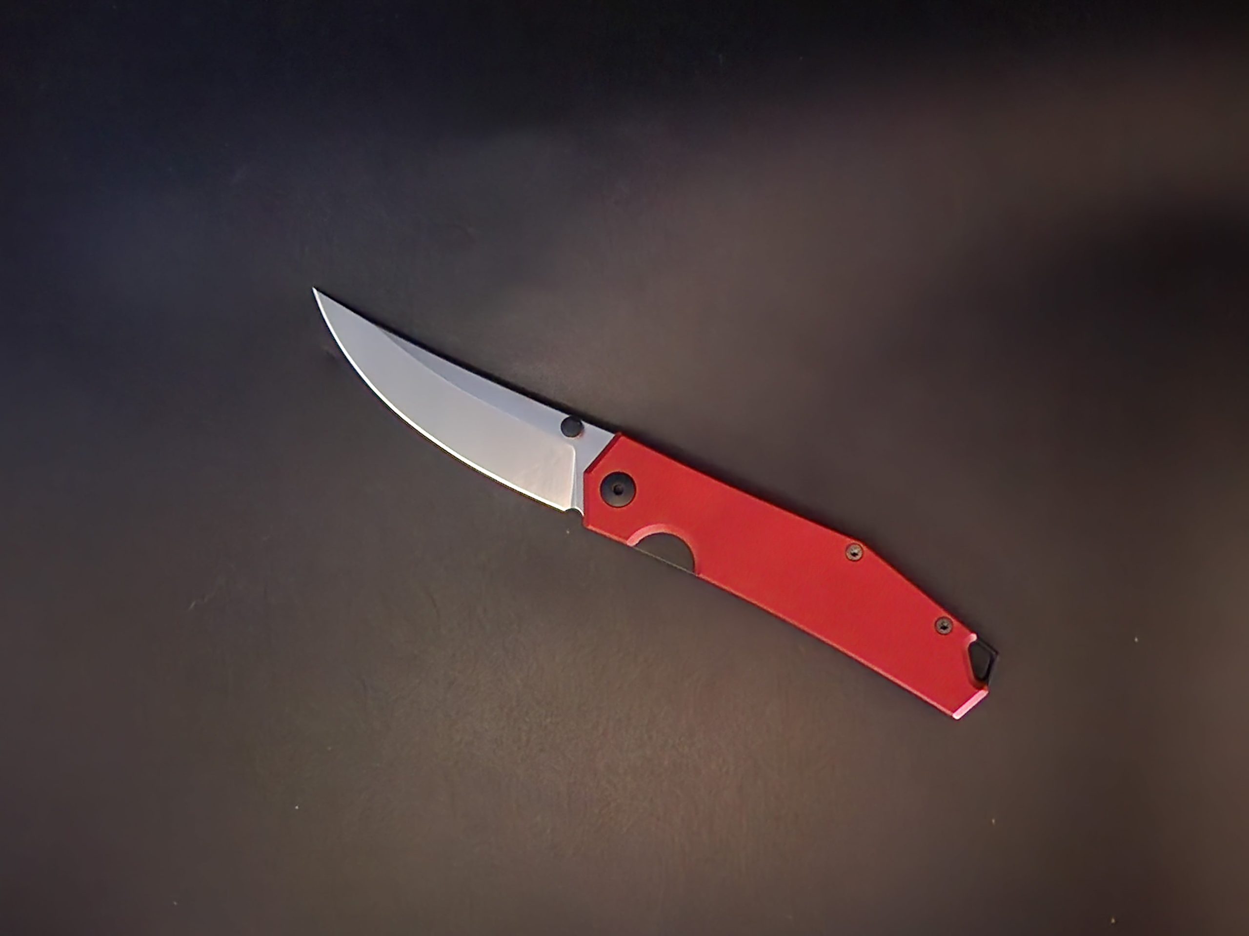 GiantMouse ACE Clyde 3" Satin N690 Blade Red Aluminum Handle- DNK Knives