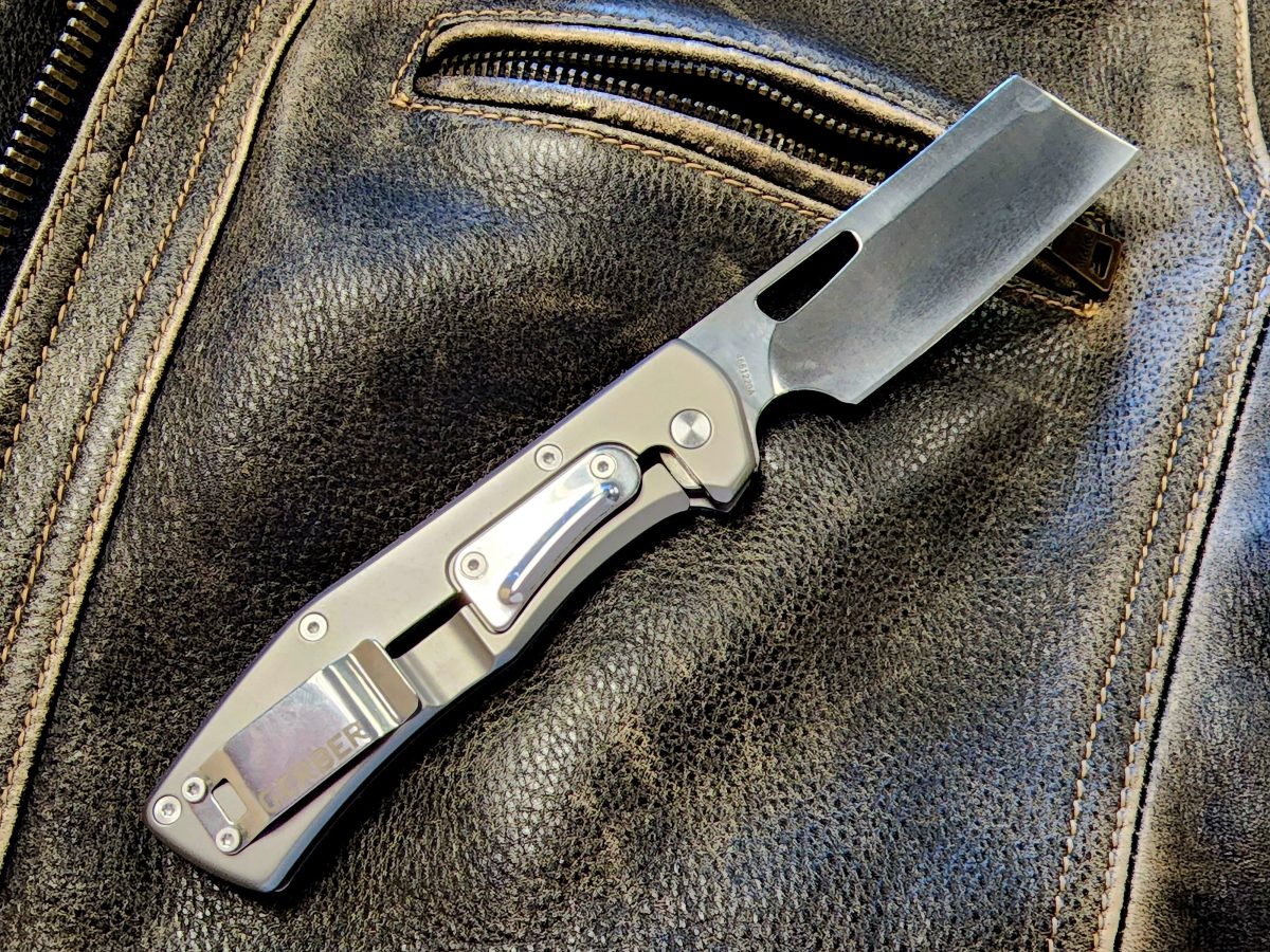 Gerber Flatiron Frame Lock Blue Micarta Satin D2 30-001789 - DNK Knives