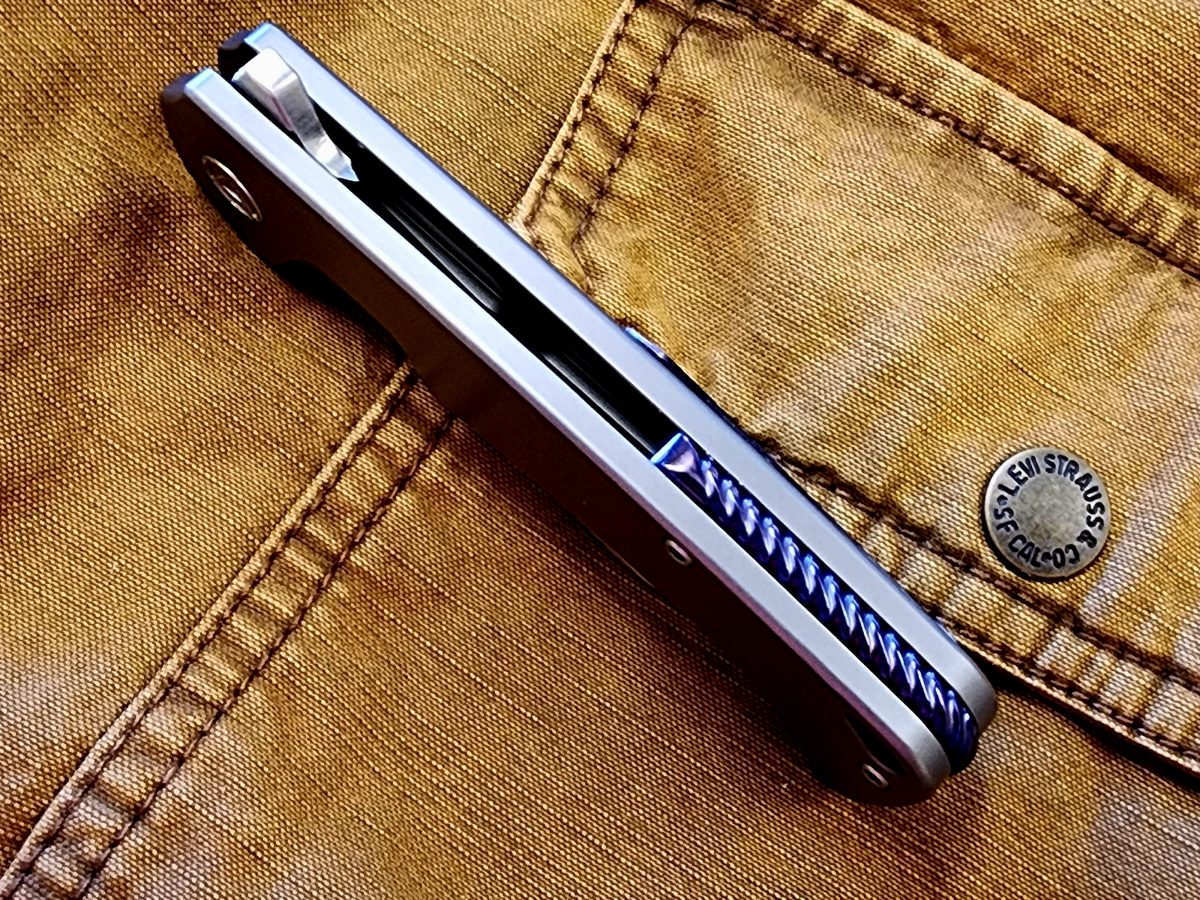 QSP Rhino Ti Framelock Reverse Tanto M390 MokuTi Clip QS143A - DNK Knives