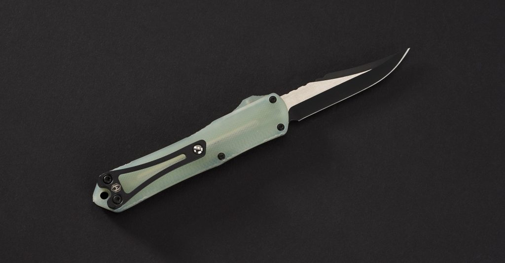 Heretic Manticore S Bowie OTF Auto Knife Jade - DNK Knives