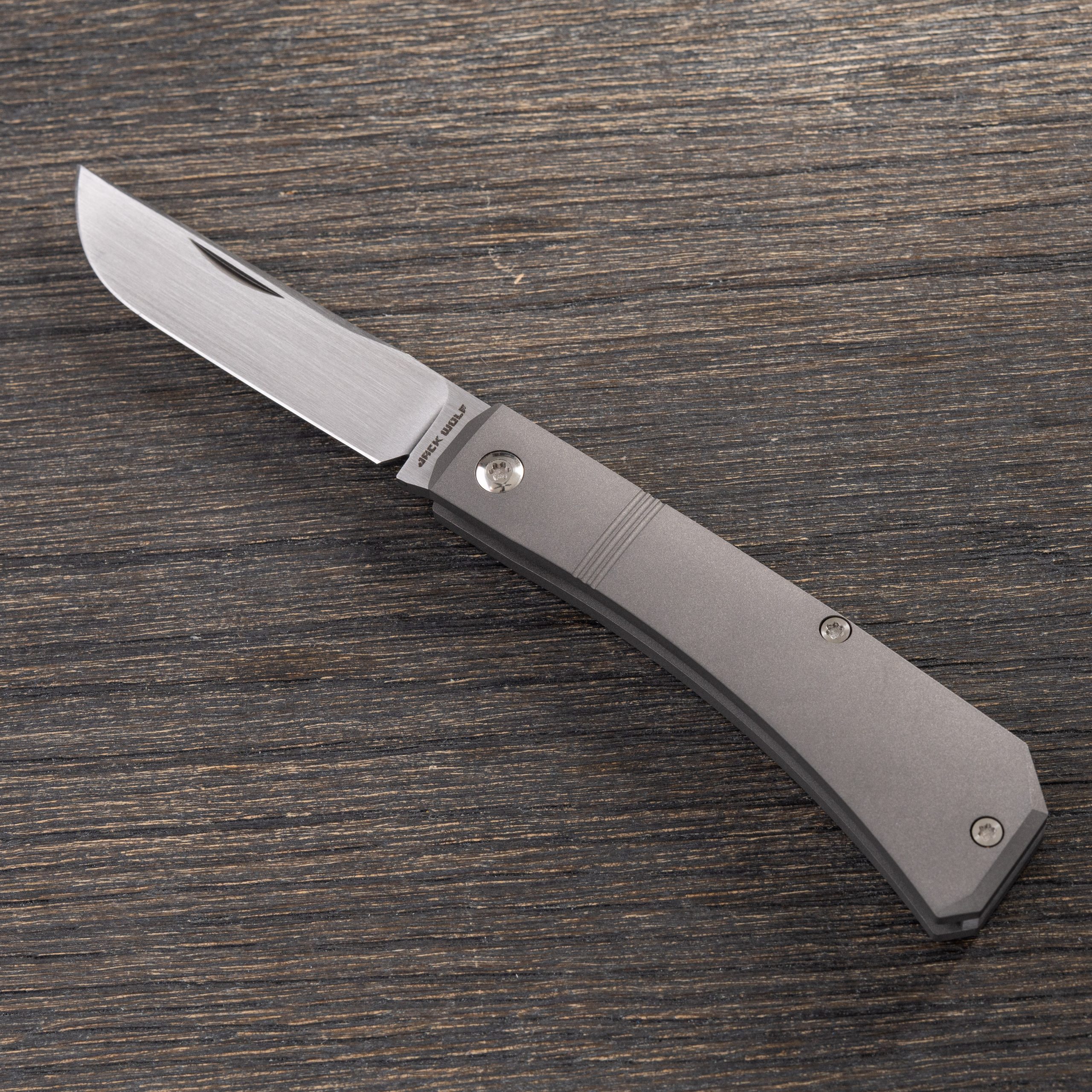 Jack Wolf Knives Pioneer Jack Smooth Titanium S90V Hand Satin- DNK Knives