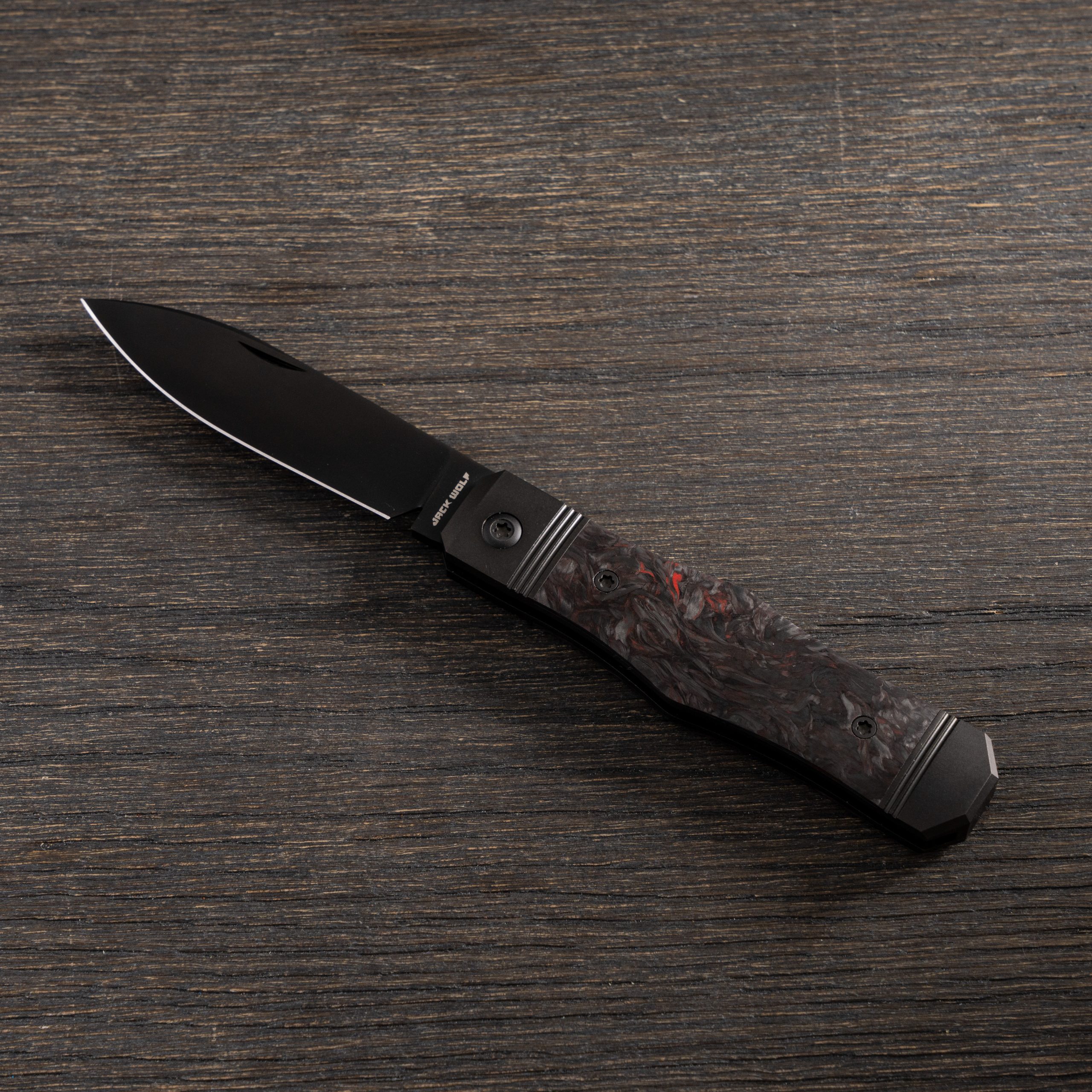Jack Wolf Knives Vampire Jack Fat Carbon Dark Matter Red S90V - DNK Knives