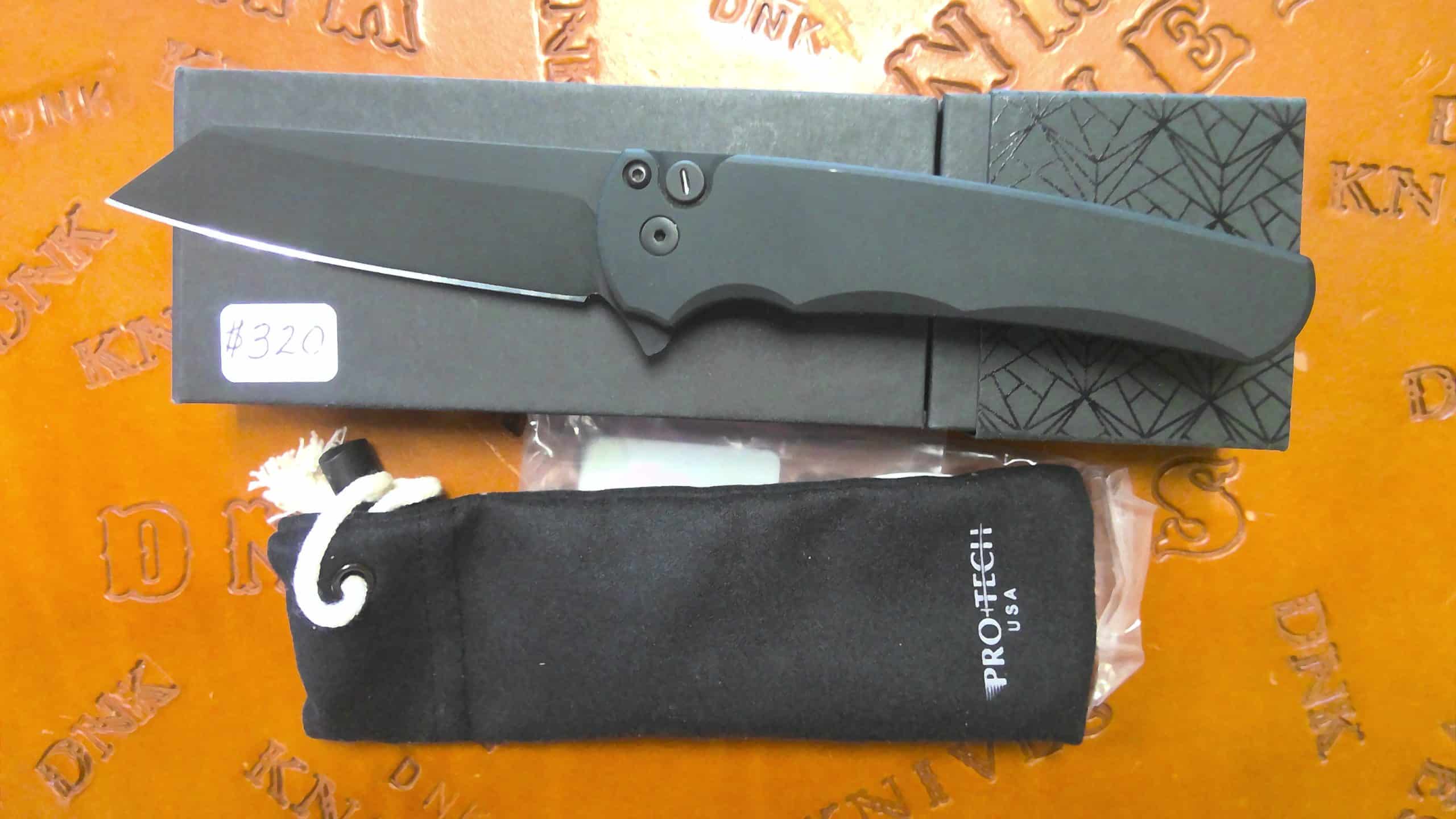 ProTech Malibu 5302 Operator Black DLC Button Lock Tritium Inlay 20CV USED - DNK Knives