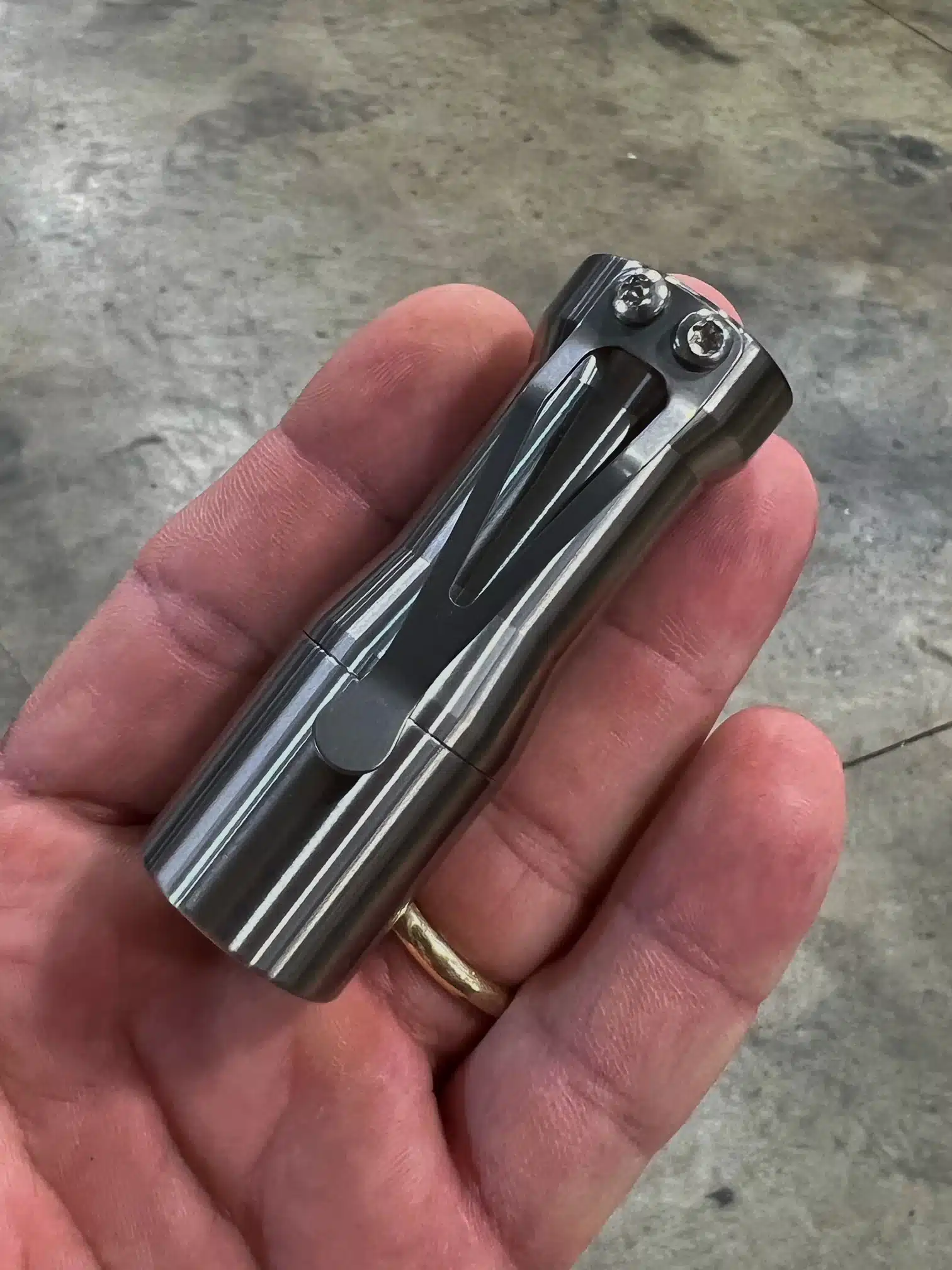 CWF Custom 18350 Peanut Flashlight 5000K Machined Titanium - DNK Knives