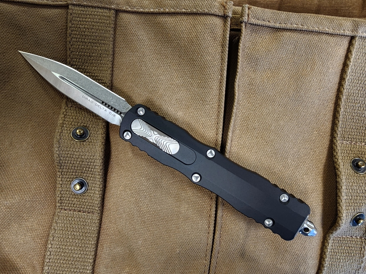 Microtech 227-10 Dirac Delta Black Handle Stonewash Dagger Blade - DNK ...