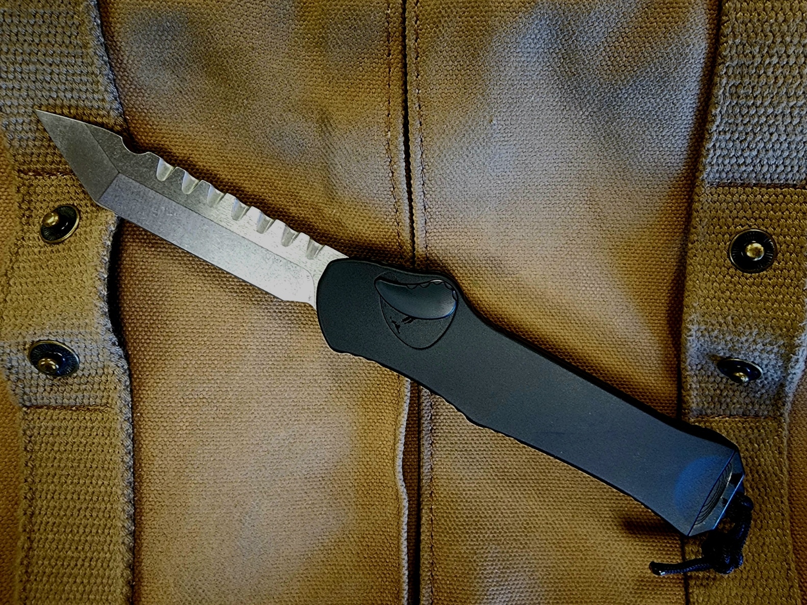 Heretic Knives Hydra Stonewashed Single Action Tanto Blade & Hardware ...