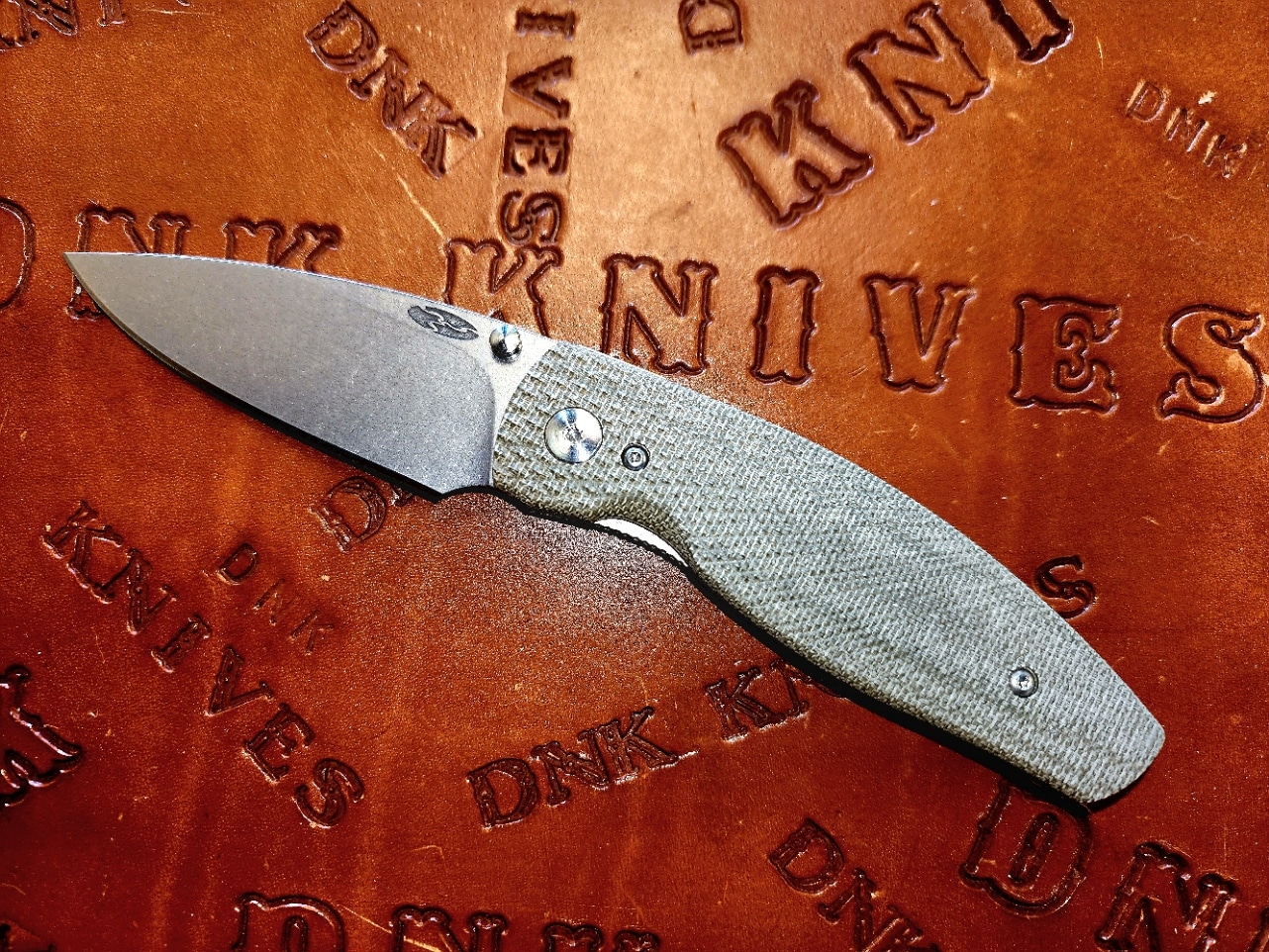 Three Rivers Manufacturing Neutron 2 Linerlock 3D Contoured Diamond Texture OD Green Micarta ...