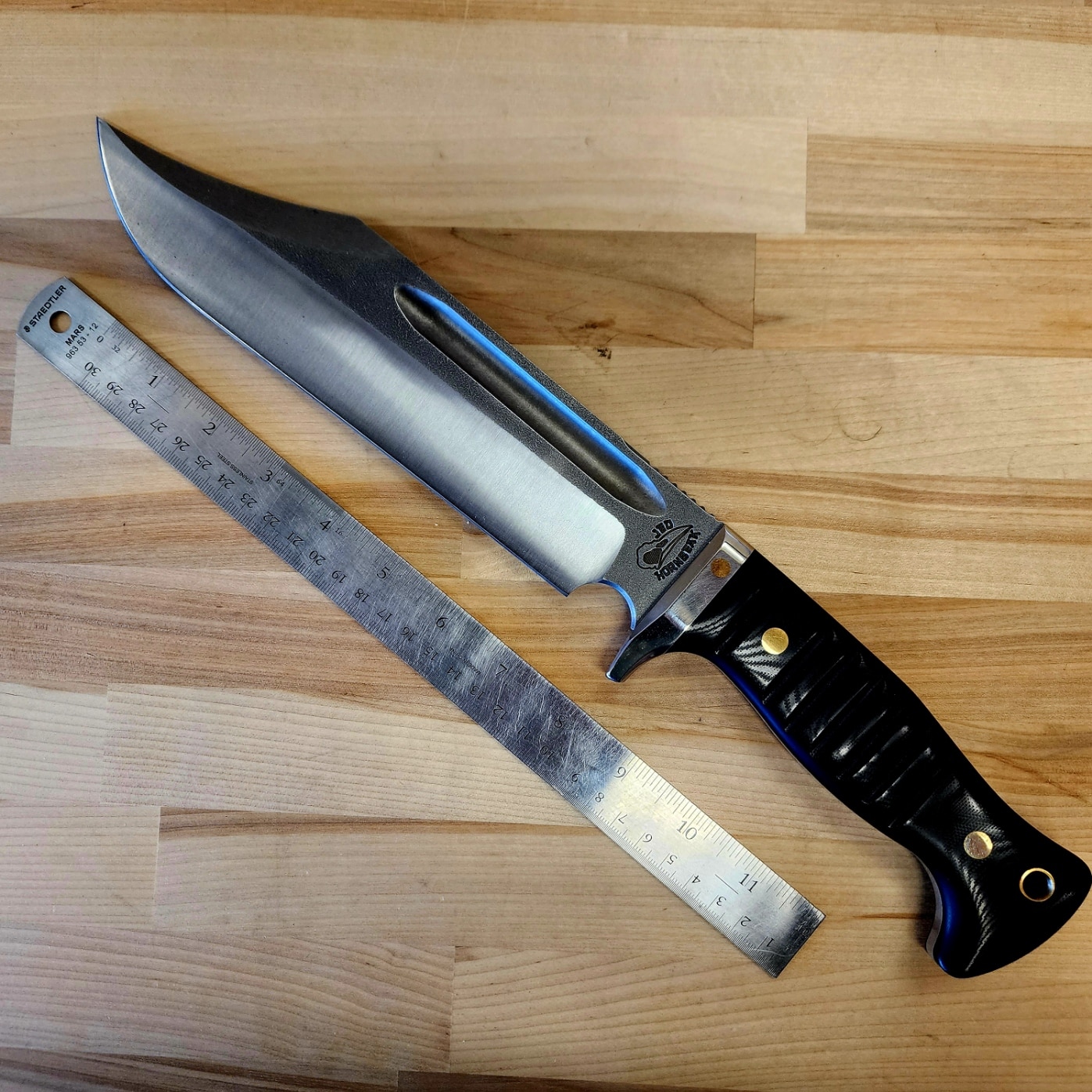 Jed Hornbeak Knives Hero Bowie Fixed Blade 5160 Blade G10 Scales ...