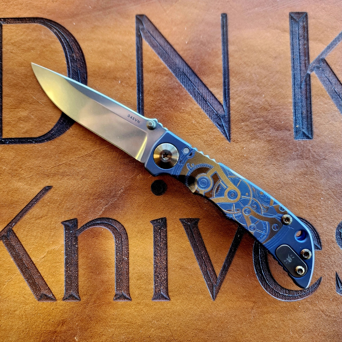 Spartan Blades Custom Harsey Folder Stonewash S45VN Blue Watch Works ...