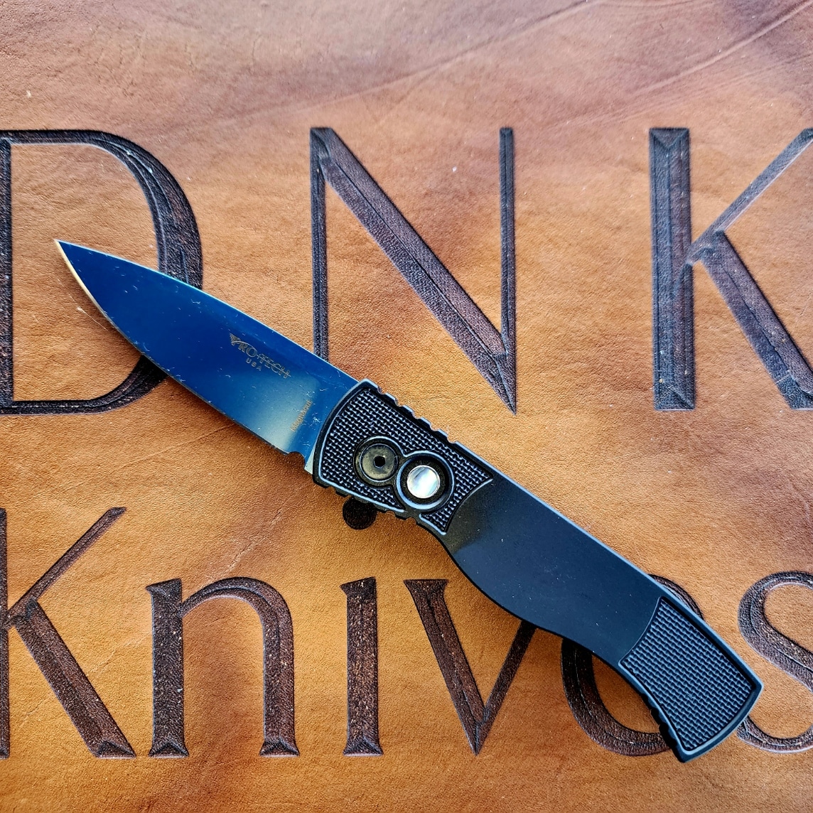 Protech Tactical Response 2 Black Aluminum Textured Corners Sapphire ...